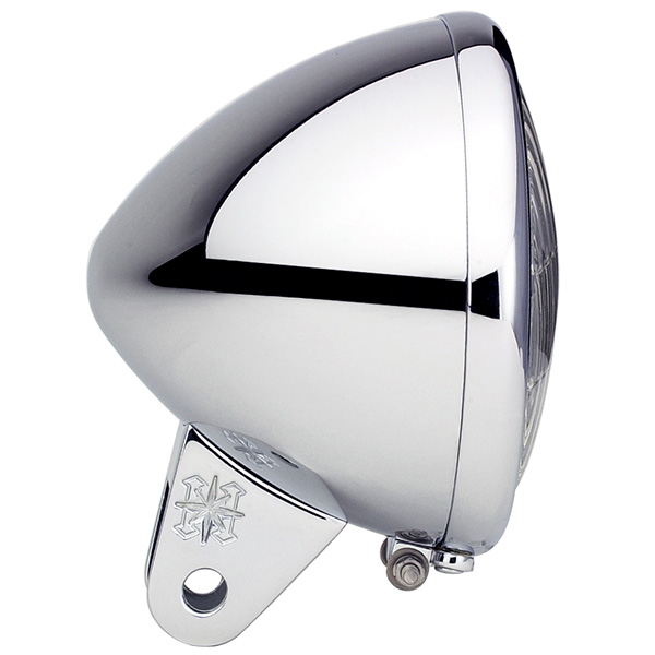 Headwinds: Headlight - 4-1/2" Polished Aluminum Tomahawkt Housing