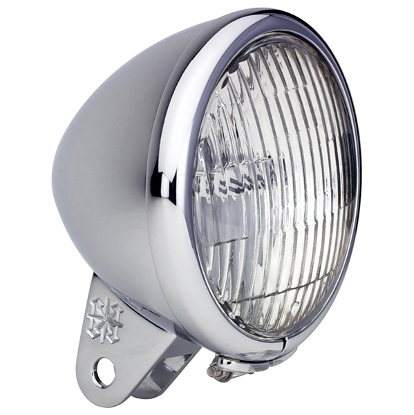 Headwinds: Headlight - 4-1/2" Polished Aluminum Tomahawkt Housing