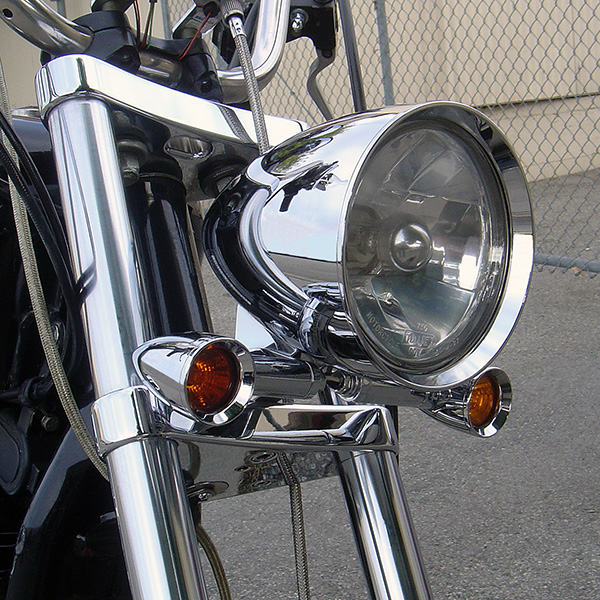 Headwinds: CHROME - 1-3/8" Turn Signal Mount to Headlight Bracket (pair)